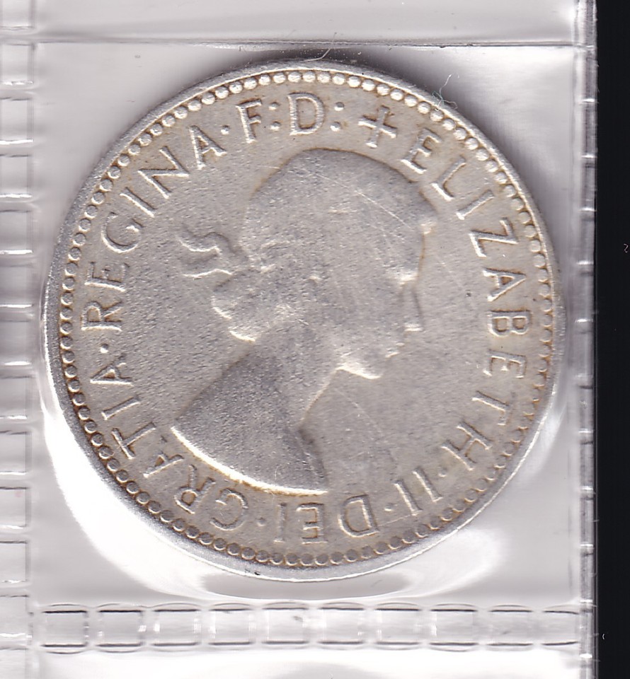 AUSTRALIAN: 1963 PRE-DECIMAL QEII SHILLING (1/) SILVER CIRCULATED COIN ...