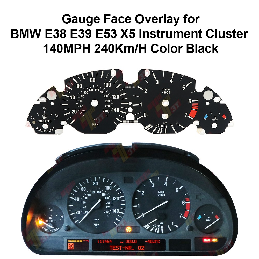 Gauge Face Overlay for BMW E38 E39 E53 X5 Instrument Cluster 140MPH ...