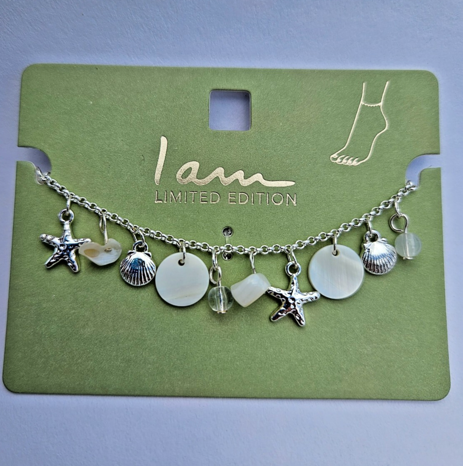 I am Silver Seashell Starfish ankle bracelet Summer Limited Edition New ...