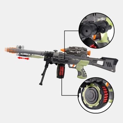 Combat 3 Army Commando Machine Gun Pistol With Lights And Sounds Kids ...