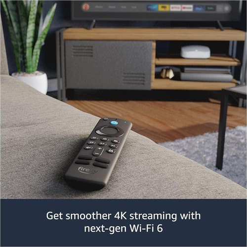 AMAZON FIRE TV STICK 4K MAX STREAMING DEVICE WIFI 6 ALEXA VOICE REMOTE ...
