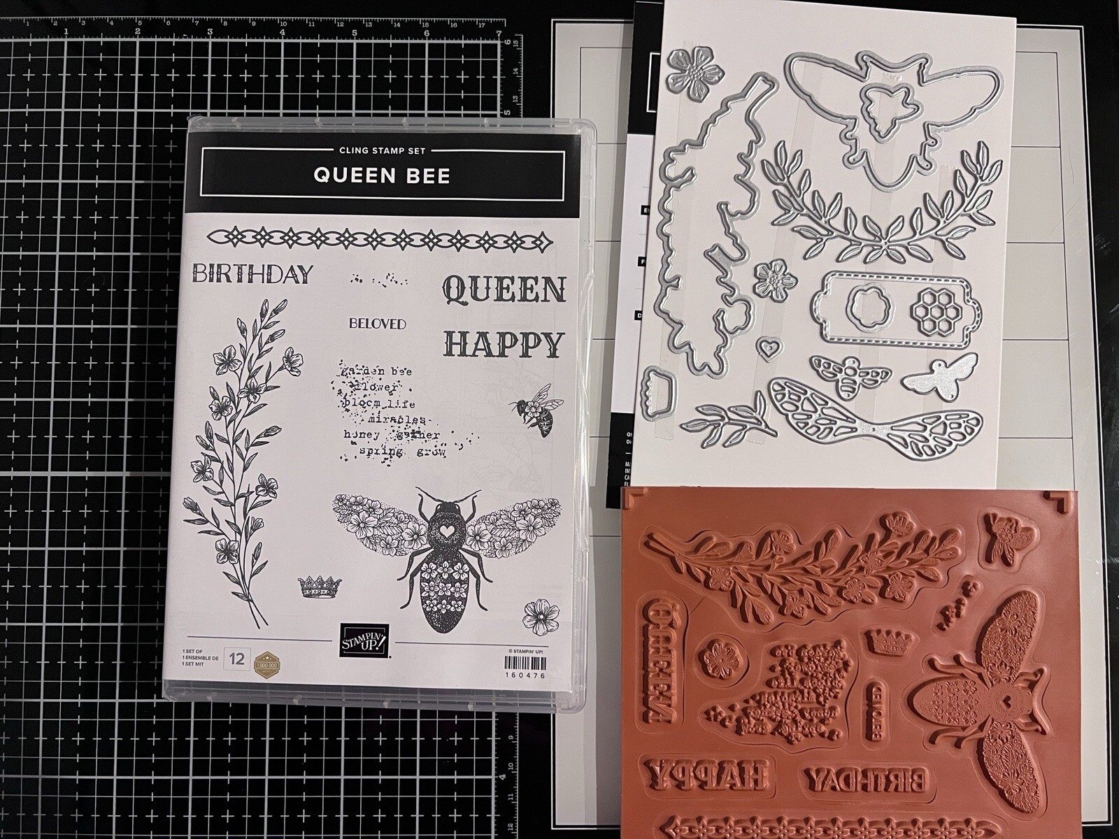 NEW RARE RETIRED STAMPIN UP QUEEN BEE STAMP SET & DIES | eBay