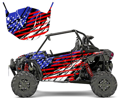 Polaris RZR 1000 1000XP graphics kit with door wrap American Flag ...