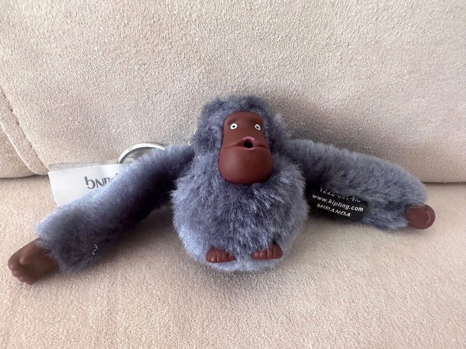 NWT KIPLING MONKEY KEYCHAIN KEY RING CHARM BLACK RED GRAY BLUE GREEN ...