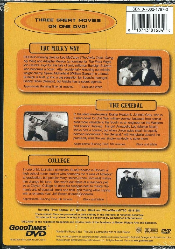 Classic Comedy Triple Feature Vol 1 - The Milky Way, The Gene (DVD ...