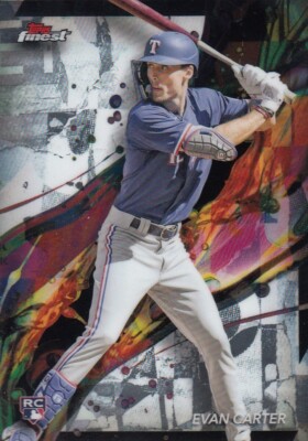 EVAN CARTER FINEST ROOKIE CARD RC TEXAS RANGERS #62 2024 24 TOPPS | eBay