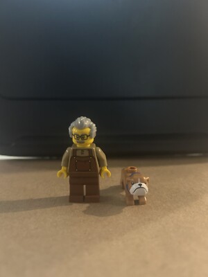 Lego Minifigure Grandpa Gramps Papa Figure with Overalls And Dog | eBay