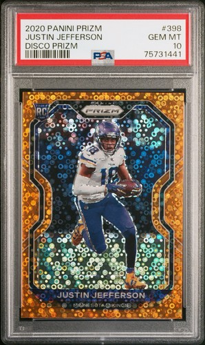 2020 Panini Prizm Justin Jefferson Disco Prizm Rookie Gem Mint PSA 10 ...
