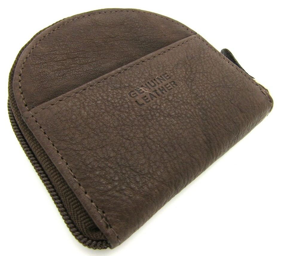 Unisex Real Premium Soft Leather Coin Pouch Zip Around Wallet Purse ...