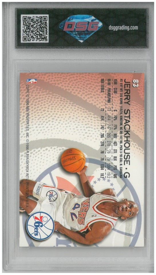 1996-97 Fleer JERRY STACKHOUSE #83 Buyback Auto💎 DSG 10 Gem Mint | eBay