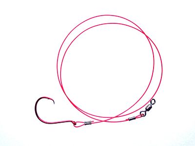 (2-PACK) SUPERBLEED MUSKY CIRCLE HOOK SUCKER RIGS - RED MONO - NON ...