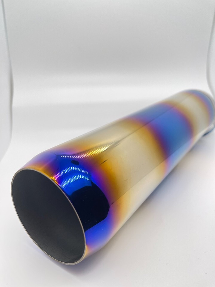 Titanium blue burnt exhaust muffler single exit s2000 Nsx Crx Rsx Type ...