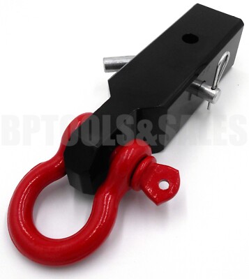 Red D-Ring 2-1/2" Solid Shank Shackle 13,000 lbs Capacity Red Receiver ...