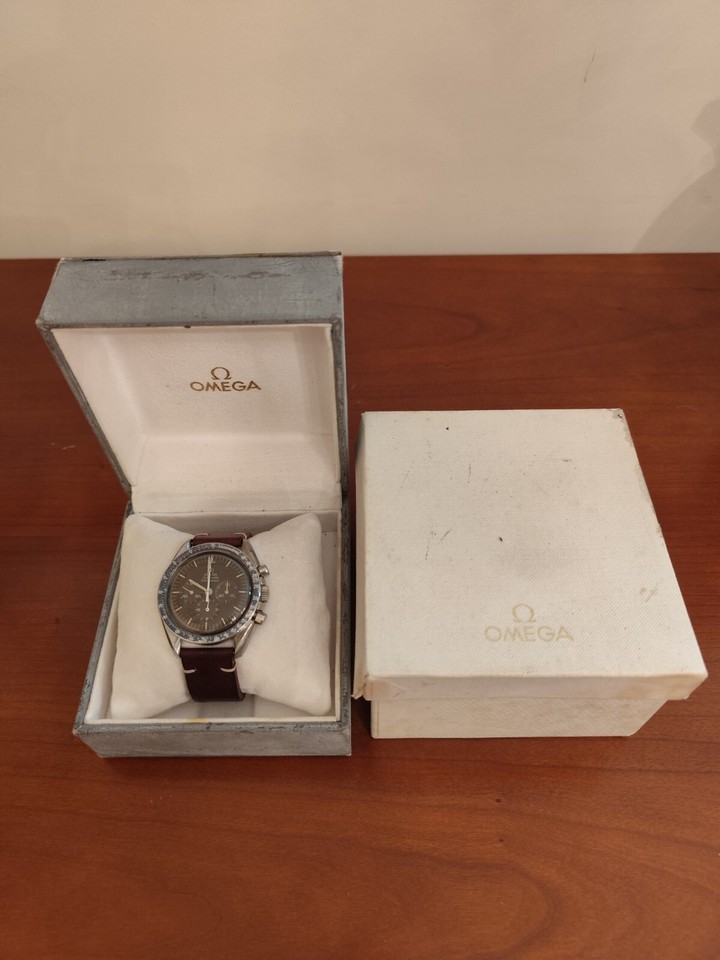Omega Speedmaster Moon with Tropical Brown Dial & Dot Over 90 Bezel 145 ...