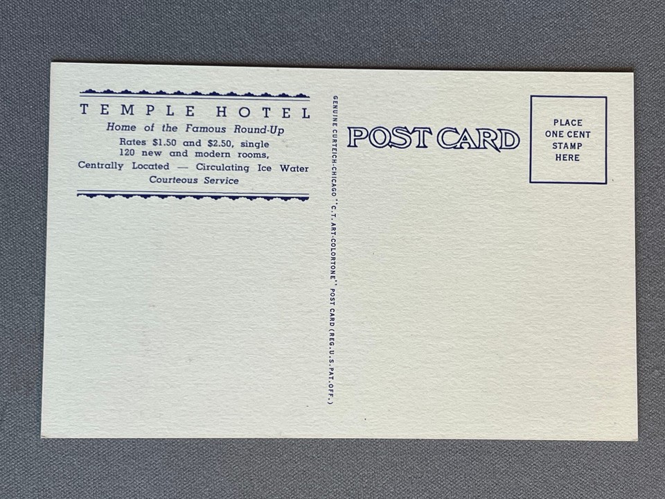 Oregon OR Pendleton, Temple Hotel, Flag, Round-Up Home, ca 1940 Unused Postcard | eBay