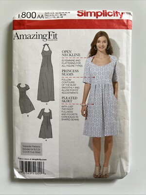 Simplicity Pattern 1800 Fit Dresses Misses Sizes 10-18 Uncut | eBay