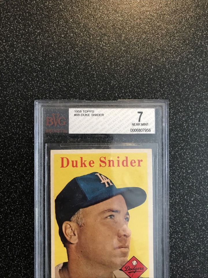 DUKE SNIDER 1958 Topps CARD#88 BVG 7 NM LOS ANGELES DODGERS | eBay