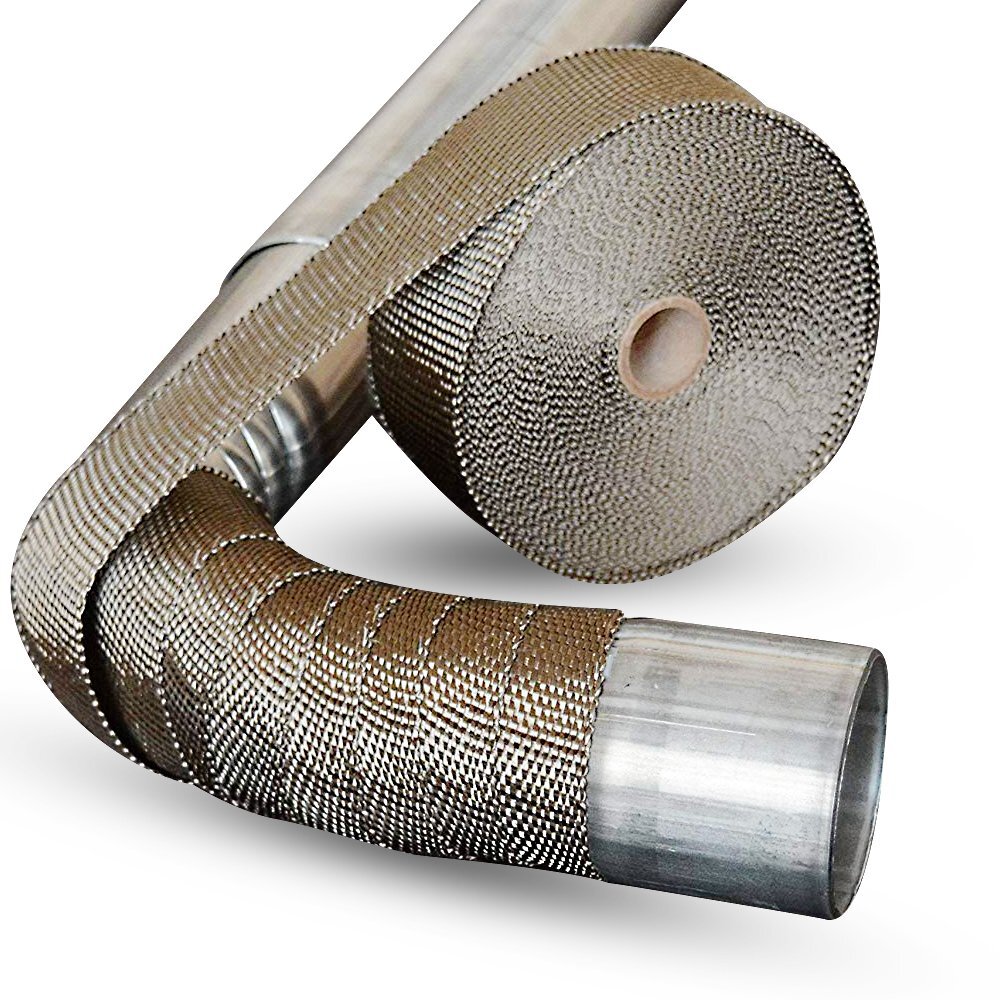 2" 50Ft Roll Titanium Lava Rock Exhaust Header Pipe Heat Wrap Tape ...