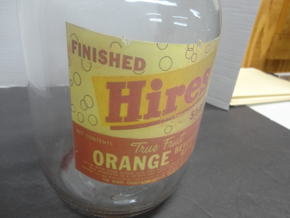HIRES ORANGE SODA FOUNTAIN SYRUP PAPER LABEL CLEAR GALLON | eBay