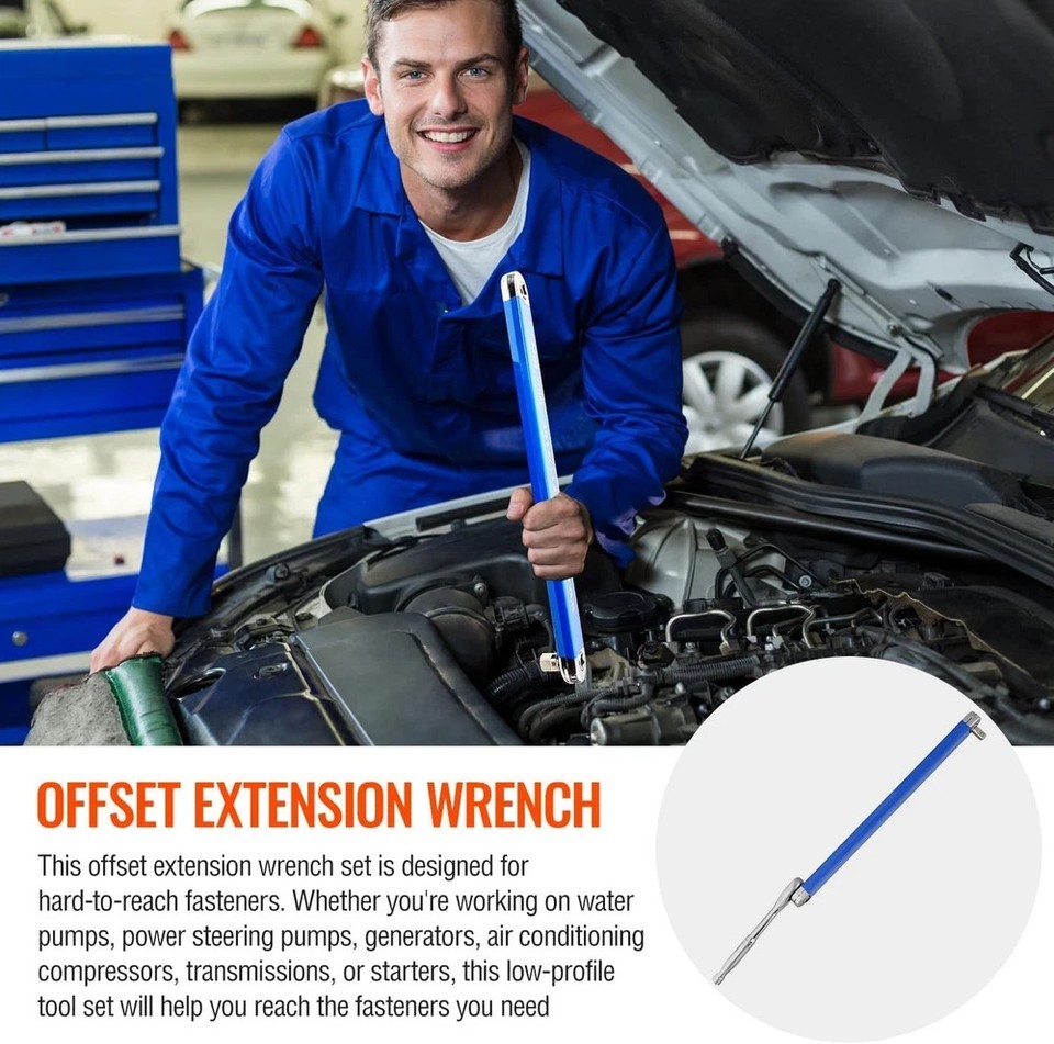 2 Pack Impact Ready Offset Extension Wrench, Tight Reach Wrench Set ...
