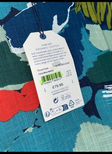 Seasalt Cornwall Brouse Dress Size 10 BNWT Marsh Maritime Short Sleeved ...