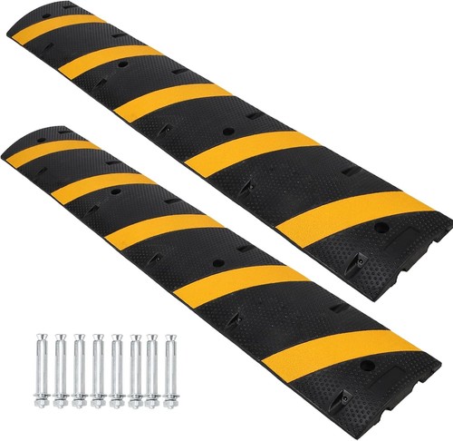 6' Rubber Speed Bump 2 Pack Channel Modular HD Bumps Humps 25000 lbs ...