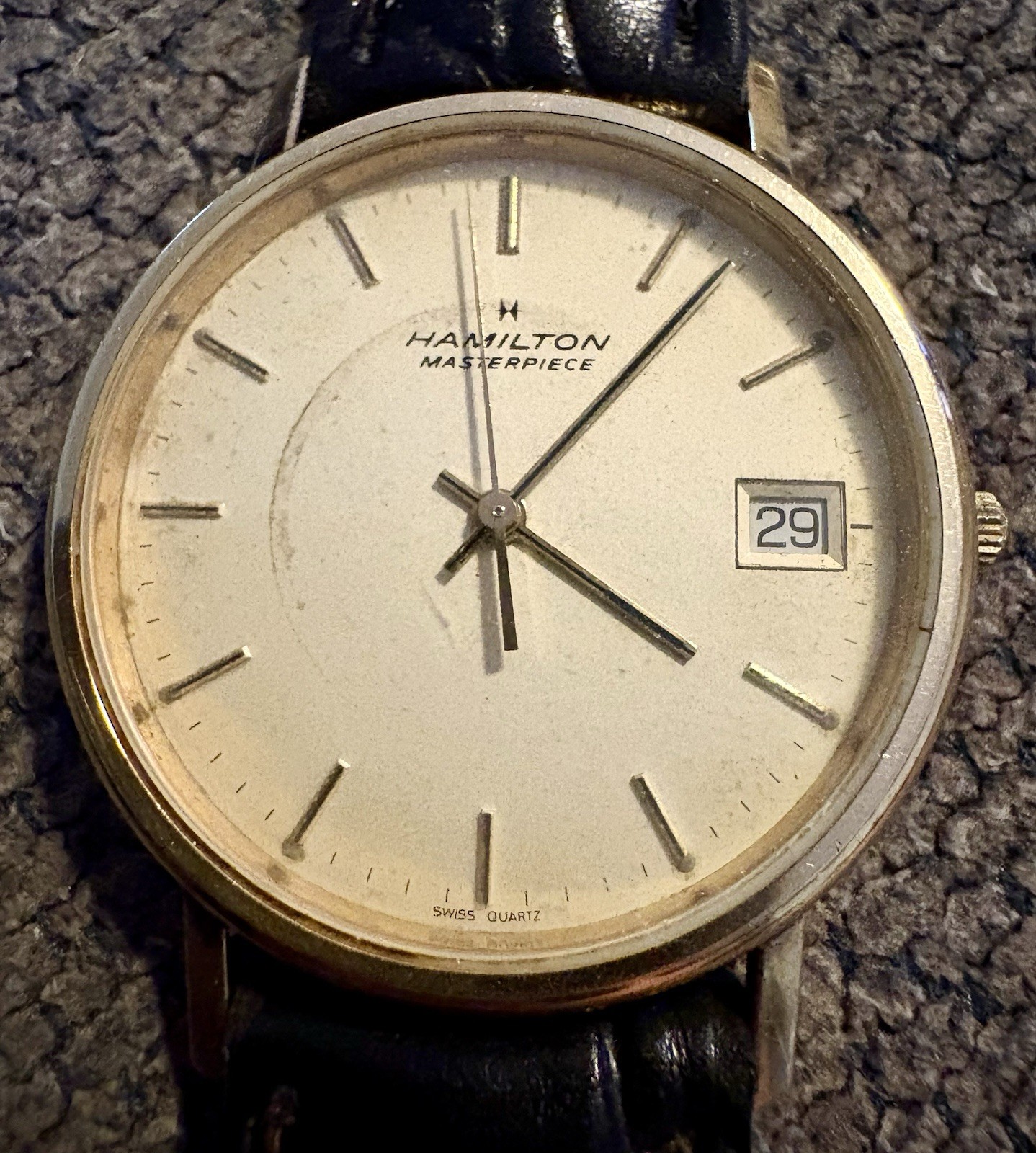 Vintage Hamilton Masterpiece Quartz Men's Watch 10K G… - Gem