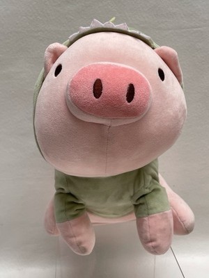 Miniso Sitting Piglet Kawaii Cute Pig in Dinosaur Hoodie 12” Plush | eBay