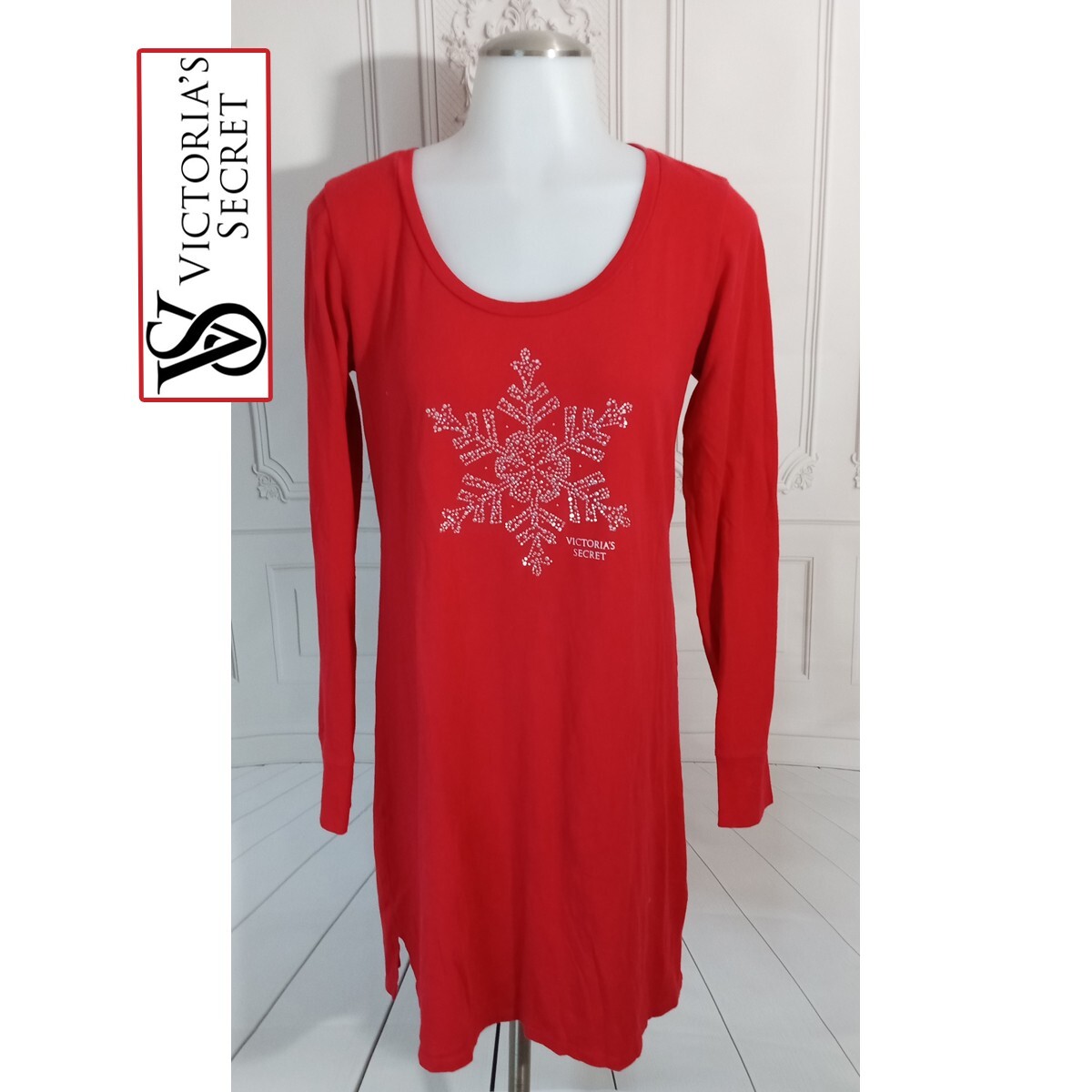 Victoria's Secret Studded Snowflake Christmas Nightshirt Nightdress Sz ...