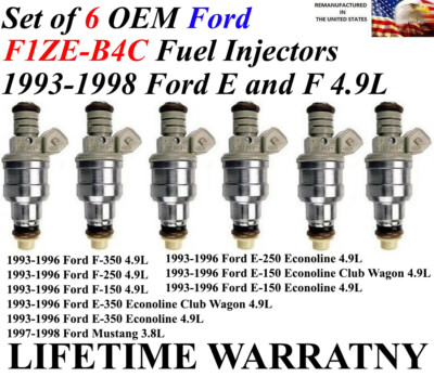 Upgraded Genuine 6x Fuel Injectors For 1993-1998 Ford E and F 150 250 ...