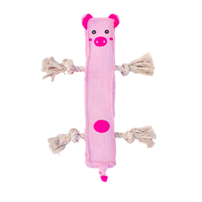 NEW! PIG STICK PREMIUM DOG TOY 15" w/ PULL THROUGH ROPE & SQUEAKER | eBay