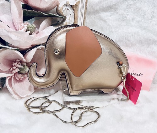 Kate Spade Elephant Bag Rose Gold Leather Crossbody Novelty Purse Fun ...
