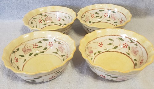 Temptations by Tara Heritage Yellow Set of 4 0.8QT Soup or Cereal Bowls ...