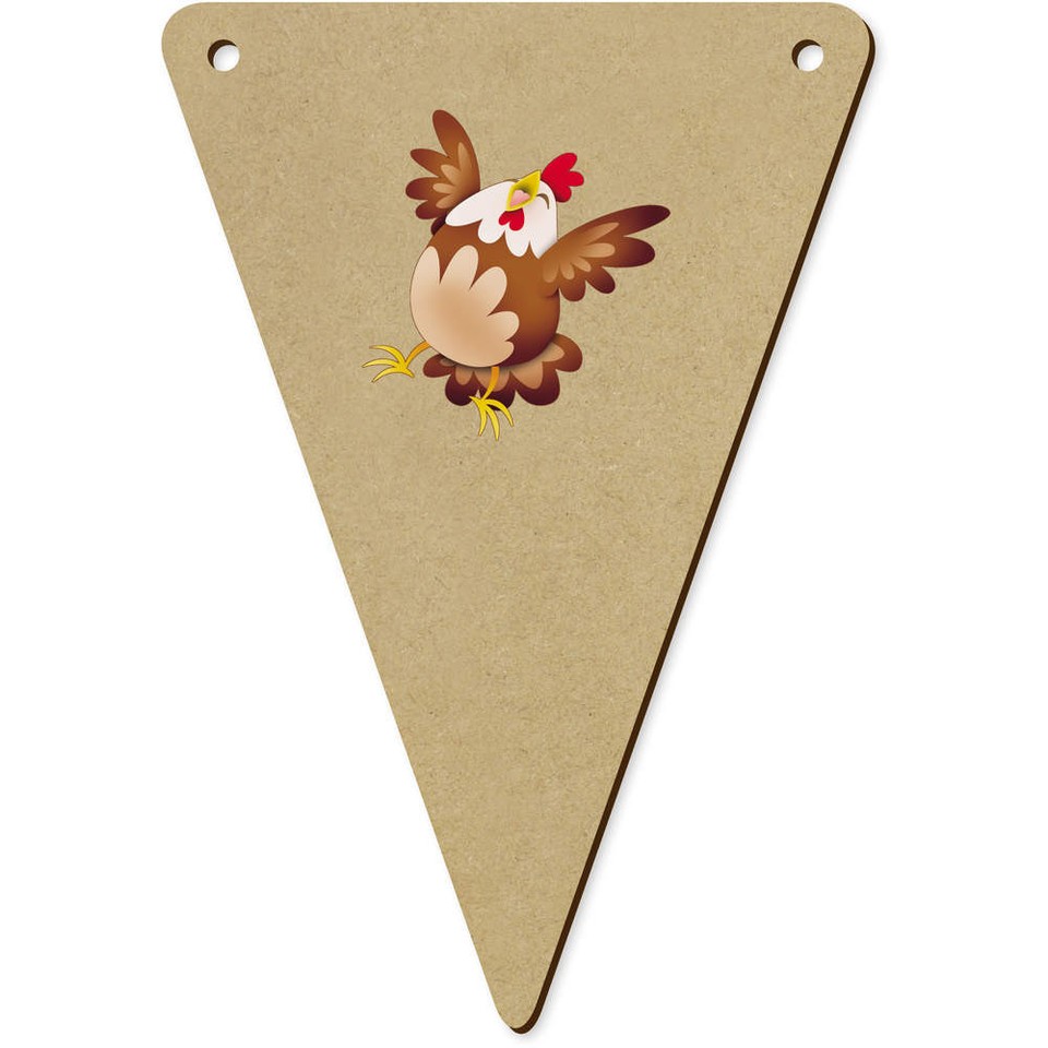 5 x 140mm 'Happy Chicken' Wooden Bunting Flags (BN00061000) | eBay
