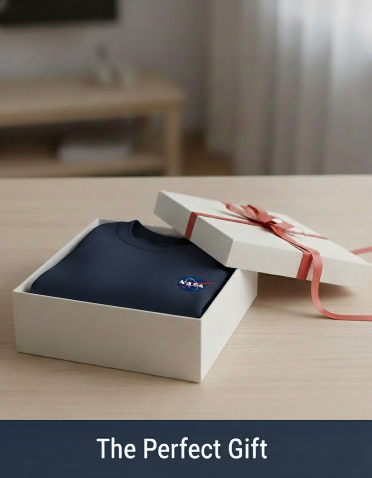 NASA Embroidered Meatball Logo Crew Neck Sweatshirt - Black -Sizes up ...