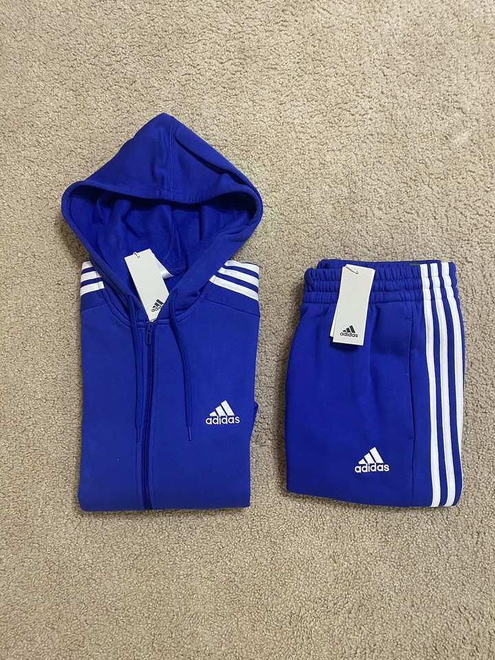 adidas Essentials Tracksuit Mens Authentic 2 Piece Set Sweatsuit New ...