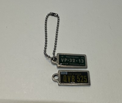 *DAV Miniature California Michigan License Plate Key Chain Charms Lot ...