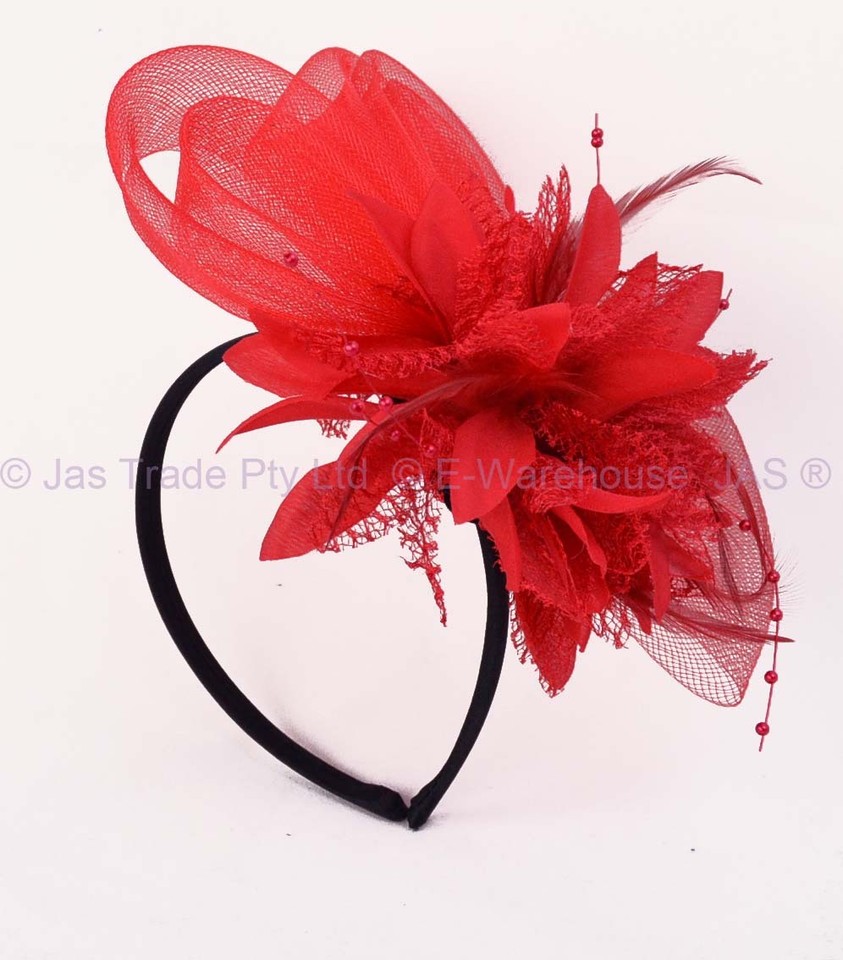 Spring Race Racing Party Melbourne Cup Feather Fascinator Headband Clip ...