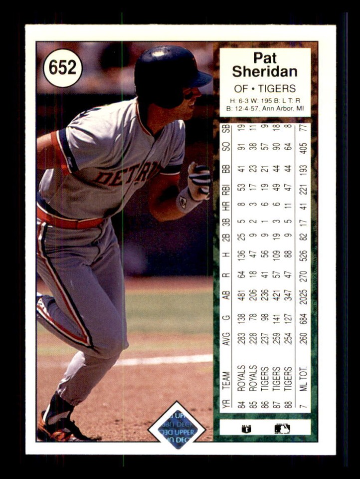 1989 Baseball 1989 Upper Deck Pat Sheridan Detroit Tigers #652 1 | eBay