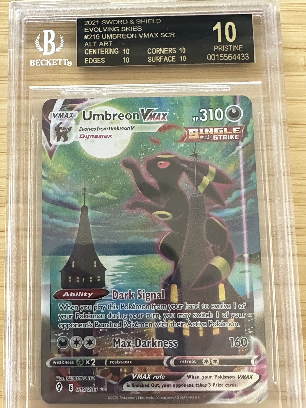 Evolving Skies Umbreon VMAX Alt Art Beckett Black Label | eBay