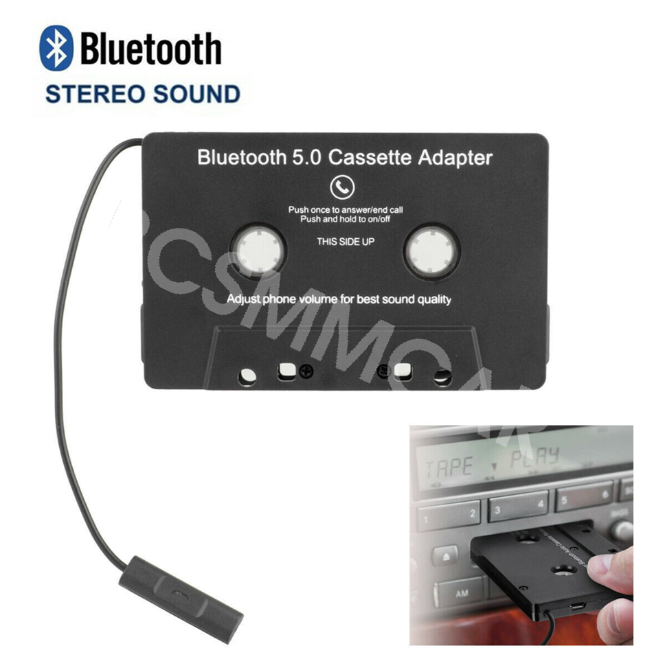 Bluetooth Car Audio Cassette Tape Converter Adapter Player MP3 CD Hands ...