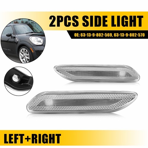 2X Clear Upgrade Front Side Marker Light Lamps For MINI Cooper R60 R61 ...
