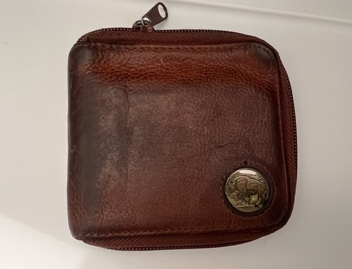 Handmade Authentic American Bison Leather Wallet With Buffalo Nickel ...