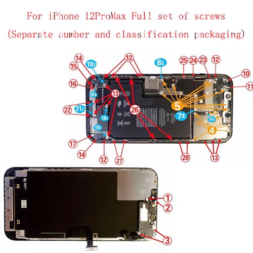 Full Set Of Phone Screws Number For iPhone 12 Pro Max Mini | eBay