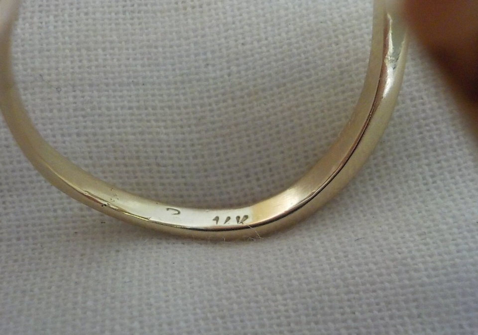 Estate 14K Yellow Gold Freeform Sphene Diamond Ring - 5.92 gms, Sz 6, 1 ...