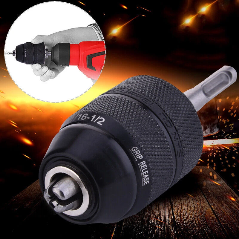 SDS PLUS CHUCK ADAPTOR ROTARY HAMMER TO REGULAR DRILL CHUCK TOOL 2-13mm ...