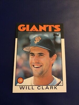 1986 Topps Traded #24T WILL CLARK Rookie RC San Francisco Giants Sharp ...