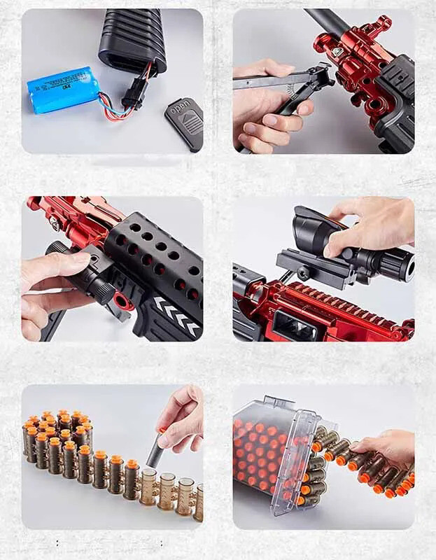 Soft Bullet Toy Gun Dart Foam Pellet Blasters 3 Fire Modes Shotgun ...