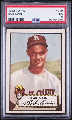 1952 Topps MLB High Series Bob Cain #349 Baseball St. Louis Browns PSA ...