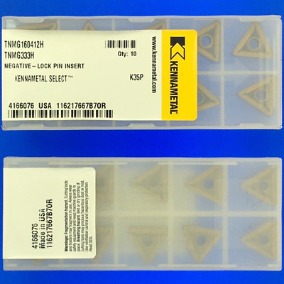 10pc KENNAMETAL TNMG 333H / TNMG 160412H Carbide Inserts; K35P🎯 ...